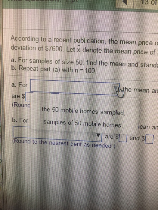 Solved According to a recent publication, the mean price of | Chegg.com