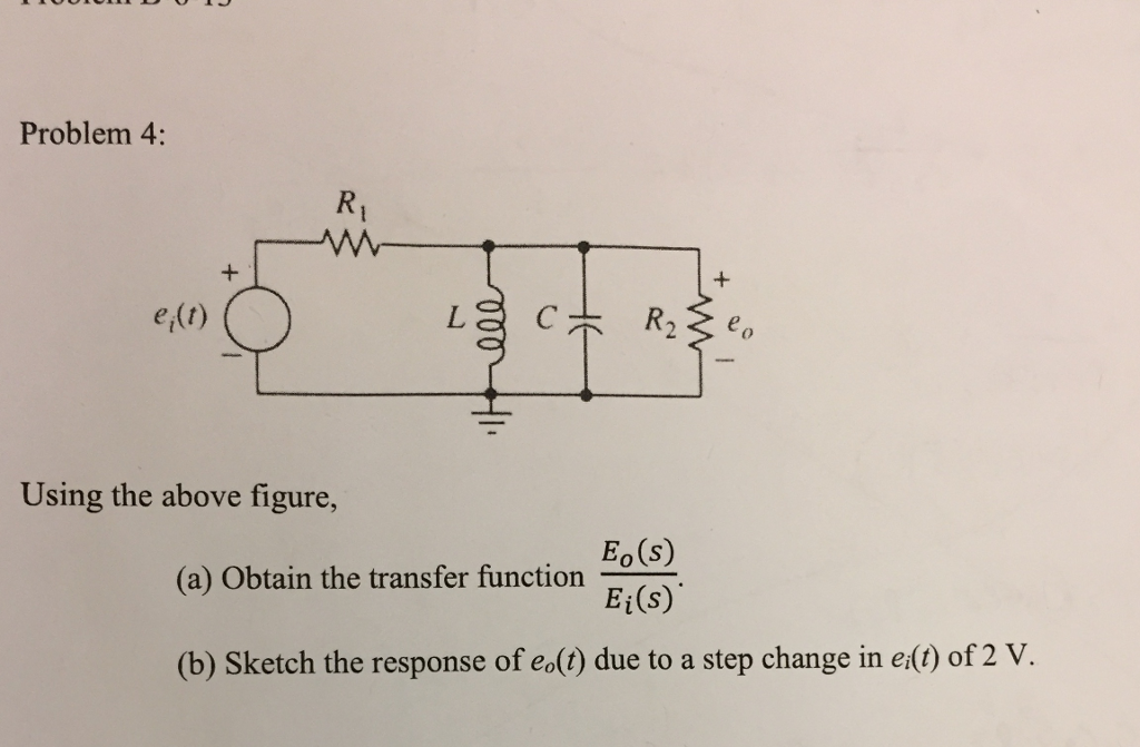 Solved Problem 4: e, (t) 0 Using the above figure, Eo(s) | Chegg.com