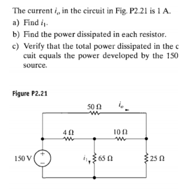 Solved The current io, in the circuit in Fig. P2.21 is 1 A. | Chegg.com