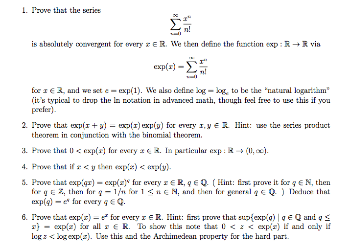 Solved Prove That The Series Summation N 0 Infinity