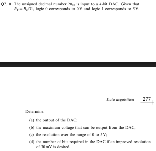 Solved Q7.10 The unsigned decimal number 201o is input to a | Chegg.com