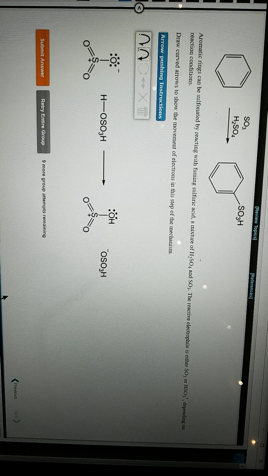 Solved SO3 H2SO4 SO3H Aromatic rings can be sulfonated by | Chegg.com