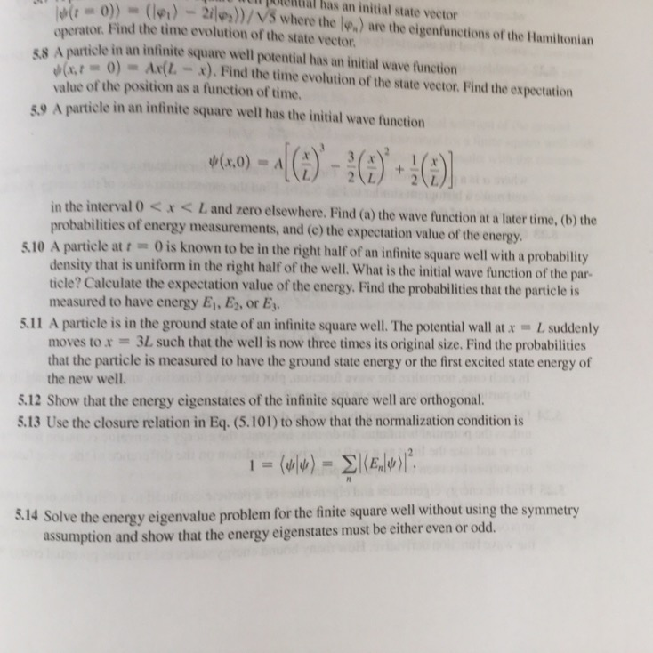 Solved A particle in an infinite square well potential has | Chegg.com