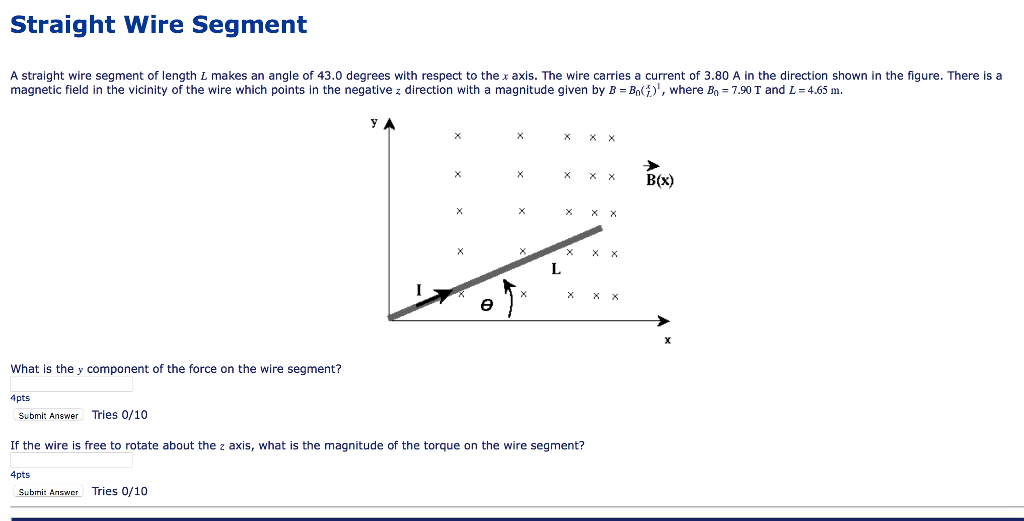Solved A straight wire segment of length L makes an angle of | Chegg.com