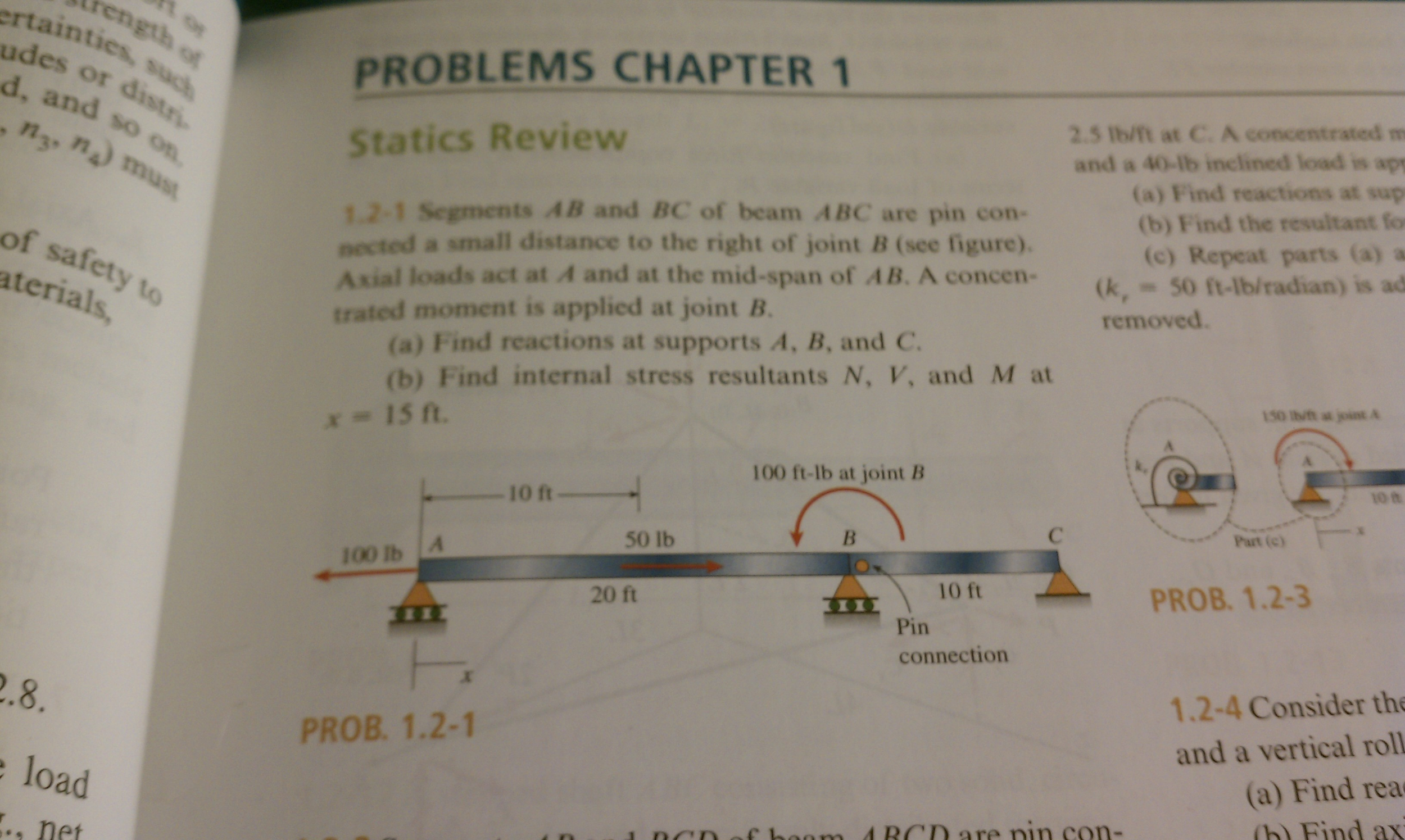 Solved Segments AB and BC of beam ABC are pin connected a | Chegg.com