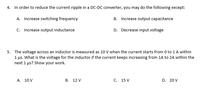 Solved In order to reduce the current ripple in a DC-DC | Chegg.com