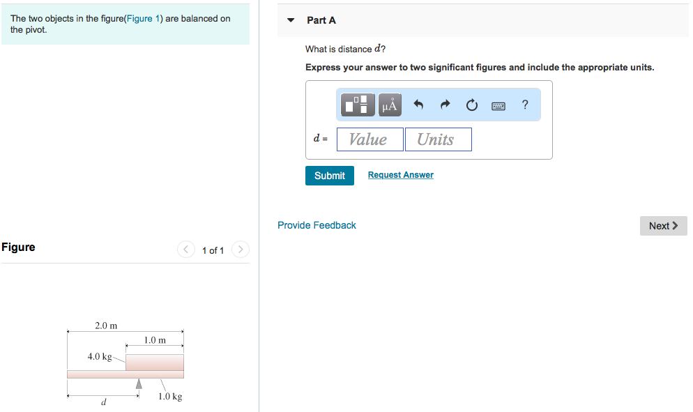 Solved The two objects in the figure(Figure 1) are balanced | Chegg.com