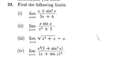 Solved Find the following limits () lim sin (ii) lim x sin * | Chegg.com
