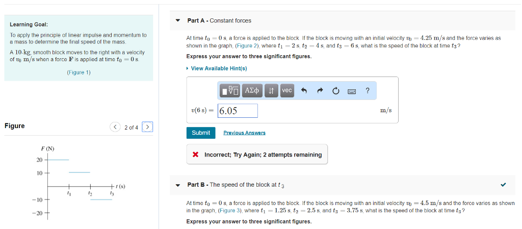 Solved Part A-Constant forces Learning Goal To apply the | Chegg.com