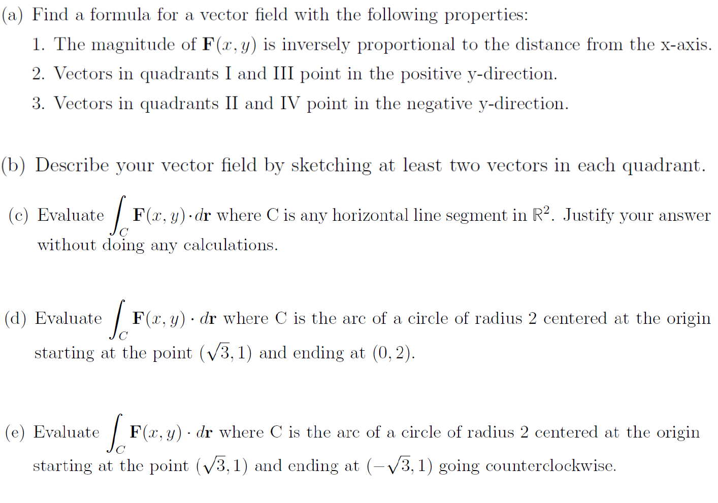 Solved Find a formula for a vector field with the following | Chegg.com
