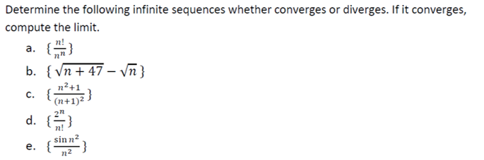 Solved Determine the following infinite sequences whether | Chegg.com