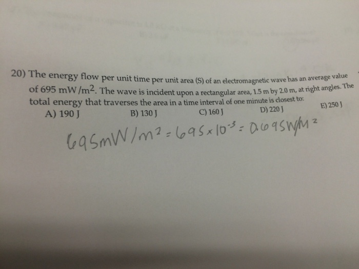 Solved The energy now per unit time per unit area(S) of an | Chegg.com