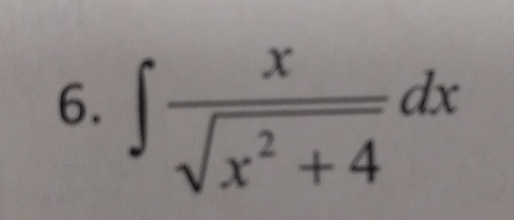 Solved integral x/squareroot x^2 + 4 dx | Chegg.com