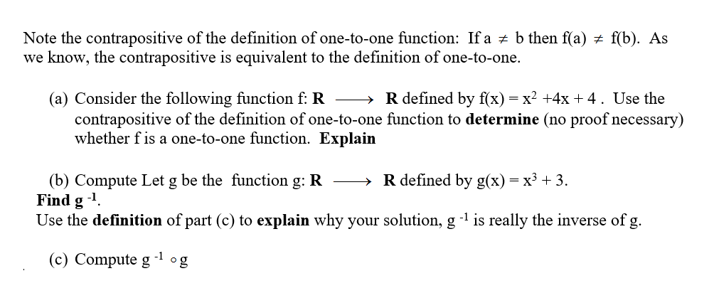 Solved Note the contrapositive of the definition of | Chegg.com