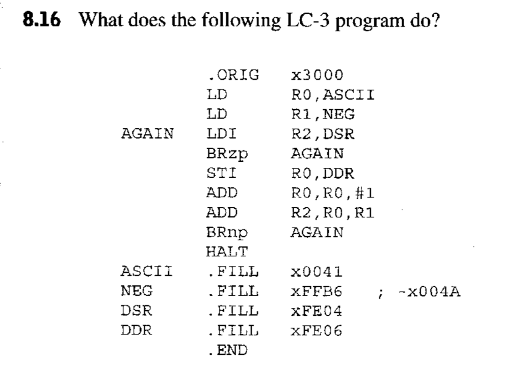Solved 8.16 What does the following LC-3 program do? ORIG | Chegg.com