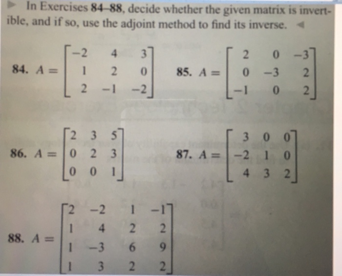 Solved In Exercise 84-88, decide whether the given matrix is | Chegg.com