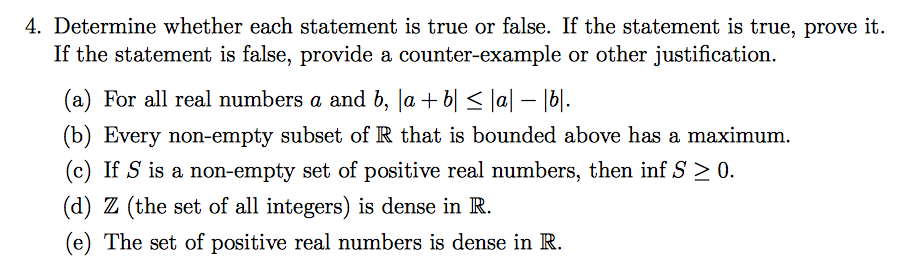 Solved Determine whether each statement is true or false. If | Chegg.com
