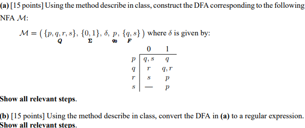 Solved (a) [15 points] Using the method describe in class, | Chegg.com