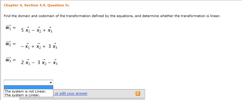 Solved Find The Domain And Codomain Of The Transformation