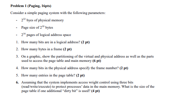 Solved Problem 1 Paging 16pts Consider A Simple Paging