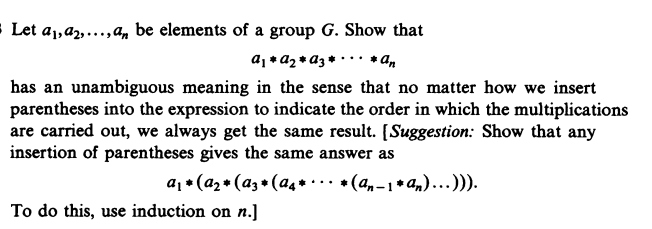 Solved Let a_1, a_2, ... a_n be elements of a group G. Show | Chegg.com