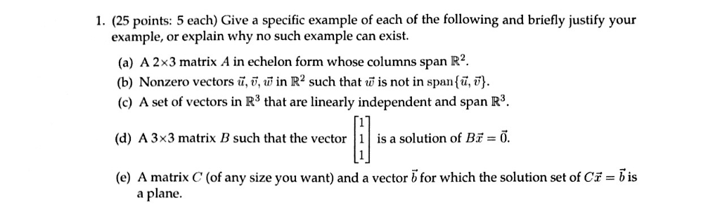 Solved 1. (25 points: 5 each) Give a specific example of | Chegg.com Solved 1. (25 points: 5 each) Give a specific example of | Chegg.com
