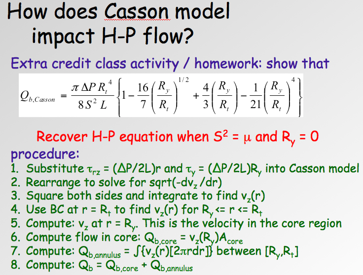 How does Casson model impact H-P flow? Extra credit | Chegg.com