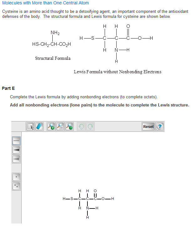 Solved Molecules with More than One Central Atom Cysteine | Chegg.com