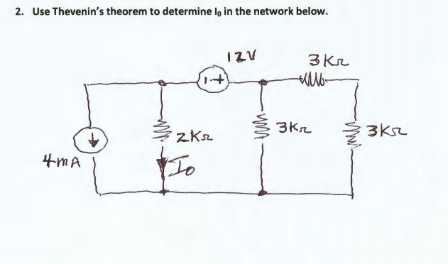 Solved 2. Use Thevenin's theorem to determine I0 in the | Chegg.com