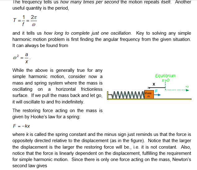Solved Consider a mass-spring system. The spring has | Chegg.com