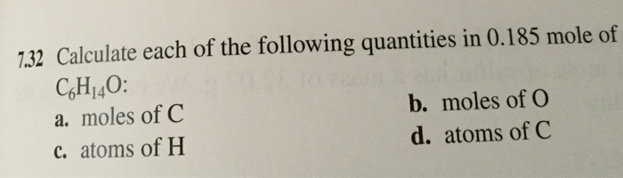 Solved Calculate each of the following quantities in 0.185 | Chegg.com