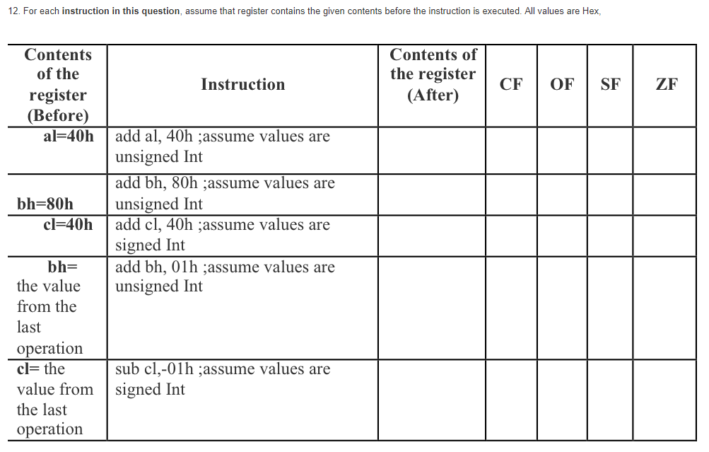 Solved For each instruction in this question, assume that | Chegg.com