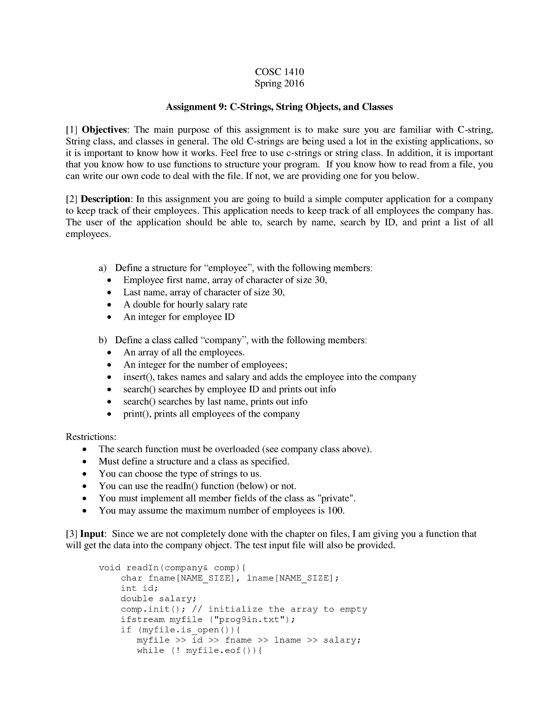 Solved Computer Science Assignment Dealing With C String 