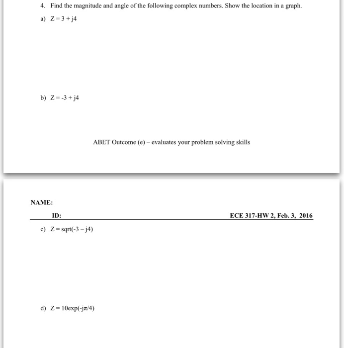 Solved Find the magnitude and angle of the following complex | Chegg.com