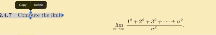 Solved Compute the limit lim n tends to infinity 1^2 + 2^2 | Chegg.com