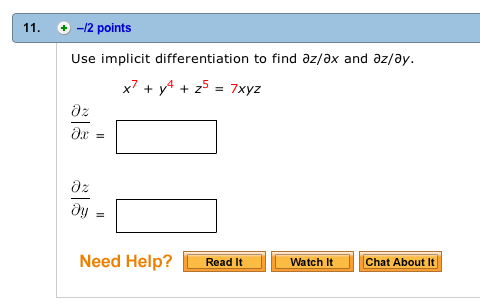 Solved Use implicit differentiation to find dz/dx and dz/dy. | Chegg.com