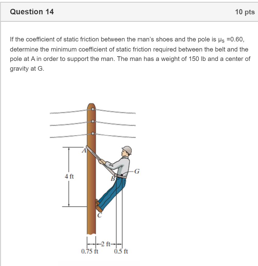Solved If The Coefficient Of Static Friction Between The