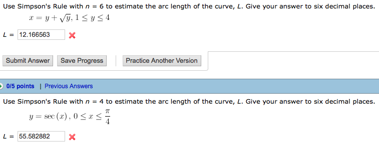 Solved Use Simpson's Rule with n = 6 to estimate the arc | Chegg.com