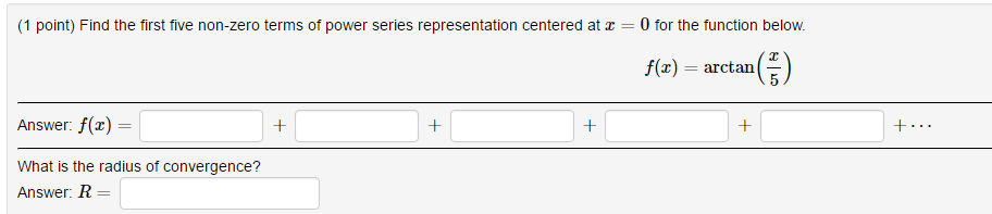 Solved Find the first five non-zero terms of power series | Chegg.com
