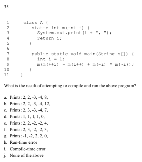 Solved 30 What does the following code print out? try 2. int | Chegg.com