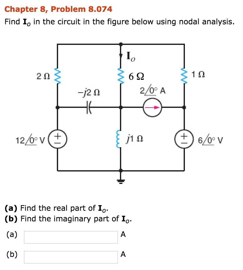 Solved Chapter 8, Problem 8.074 Find Io in the circuit in | Chegg.com