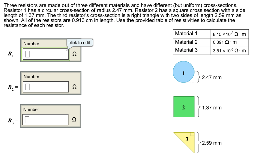 Solved Three resistors are made out of three different | Chegg.com