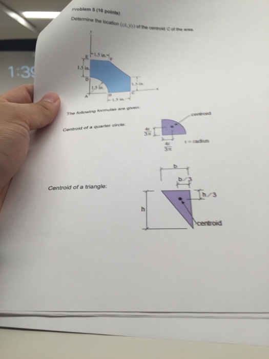 Solved Determine the location ((bar x, bar y)) of the | Chegg.com