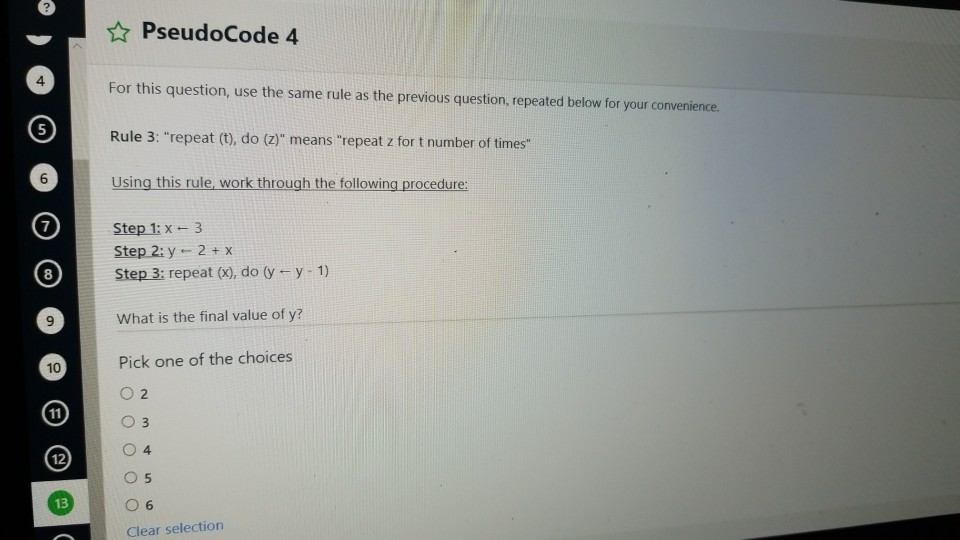 Solved ☆ Pseudocode 6 Using Rules 1,2, and 3 from the | Chegg.com