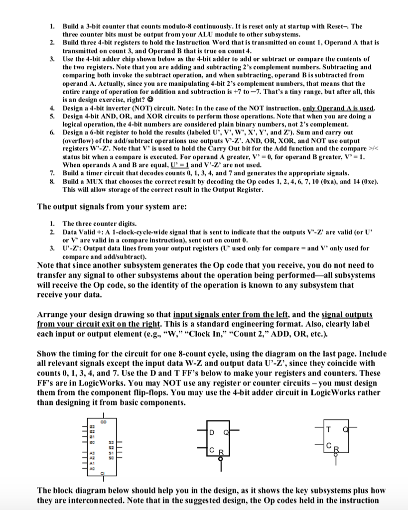 Problem Statement: You are to design a 4-bit mini-CPU | Chegg.com