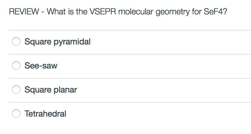 Sef4 Molecular Geometry