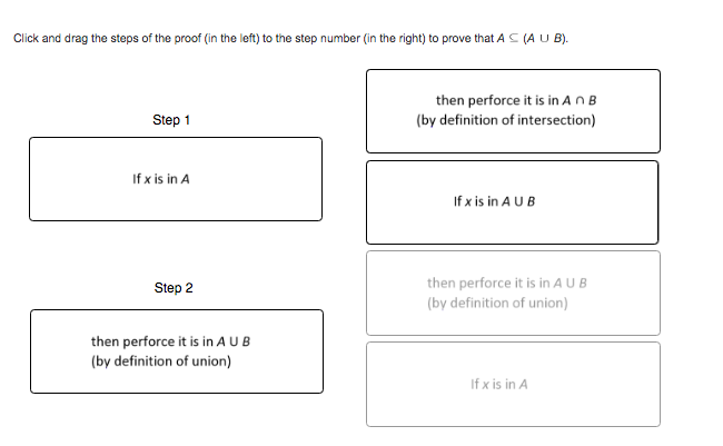 Solved Click and drag the steps of the proof (in the left) | Chegg.com