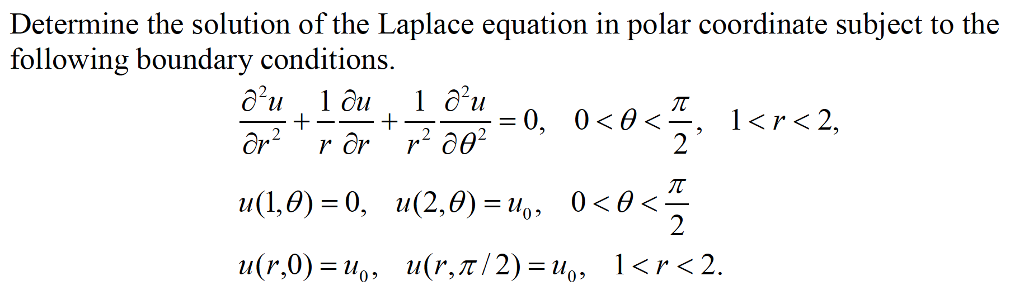 Solved Determine the solution of the Laplace equation in | Chegg.com