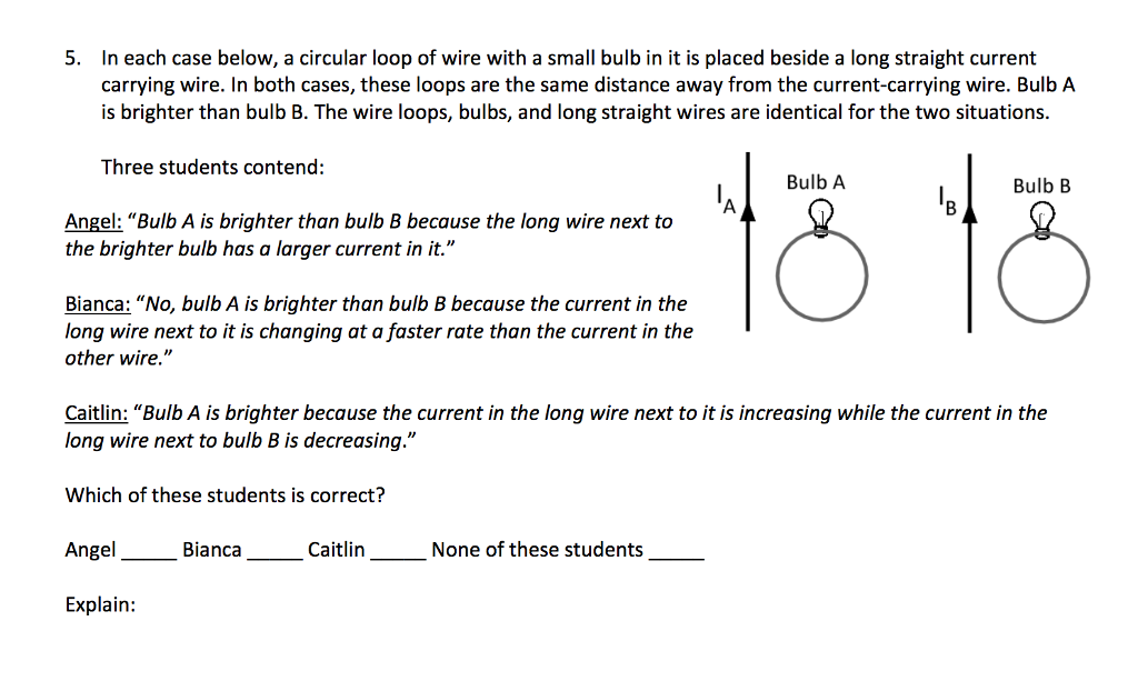 Solved In each case below, a circular loop of wire with a | Chegg.com
