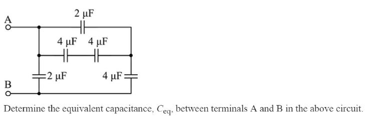 Solved Determine the equivalent capacitance, ceq, between | Chegg.com